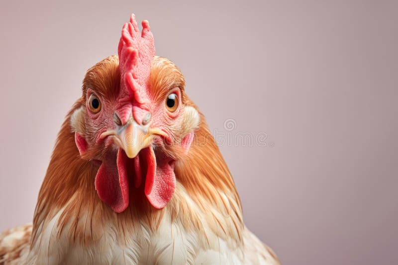 Portrait of a Chicken Looking at the Camera. Copy Space for Text Stock ...