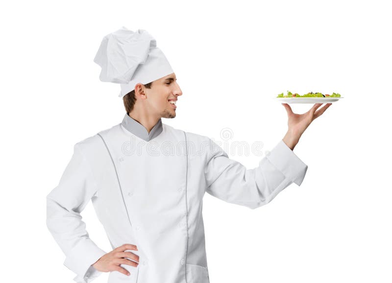 Portrait of Chief Cook with Salad Dish Stock Photo - Image of chief ...