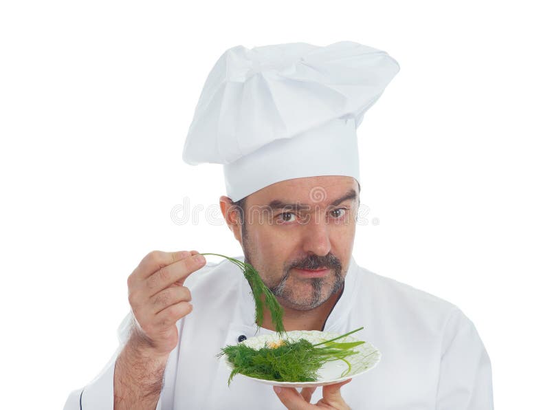 Portrait of chief cook stock photo. Image of isolated - 46928160