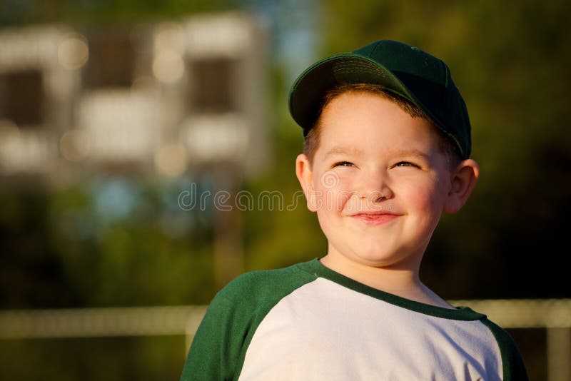 Portrait of Child Baseball Player on Field Stock Photo - Image of kids ...
