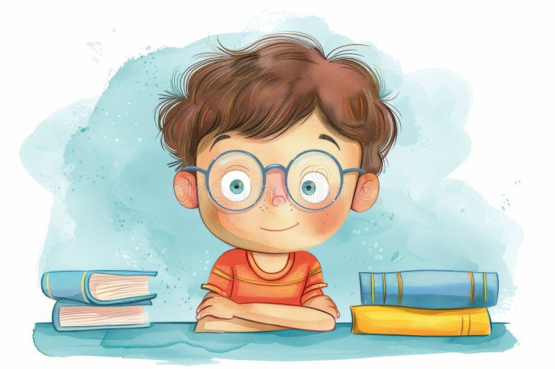 Portrait of a Child Genius stock illustration. Illustration of ...