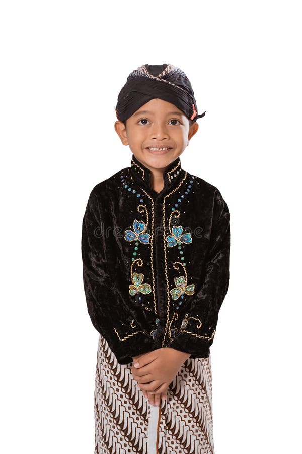 Portrait of a Child in Javanese Traditional Clothes. Stock Image ...