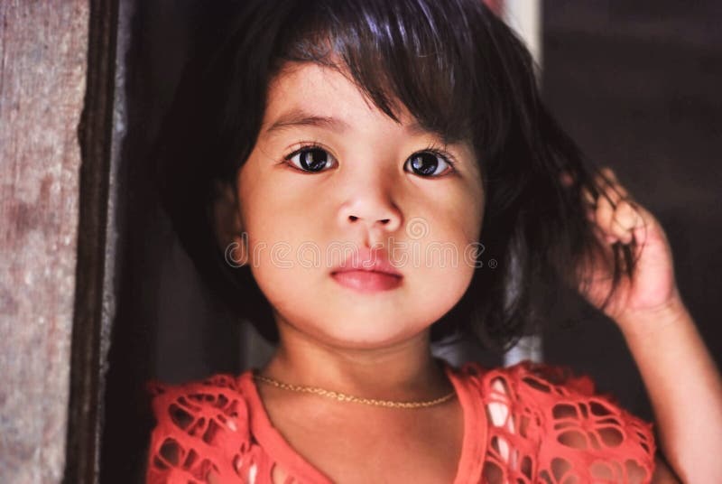 Portrait of Child Looking Serious Stock Image - Image of eyes, children ...