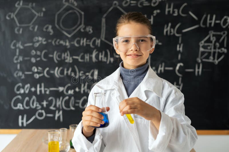 Scientists with big flask stock image. Image of medical - 182540389