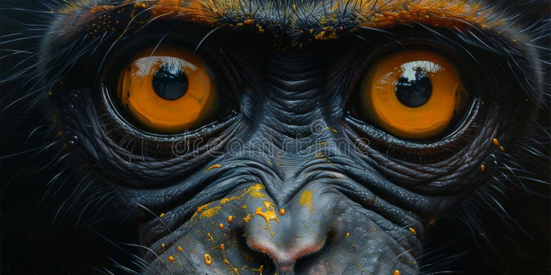 Portrait of a Chimpanzee Monkey, Digital Illustration in Watercolor ...