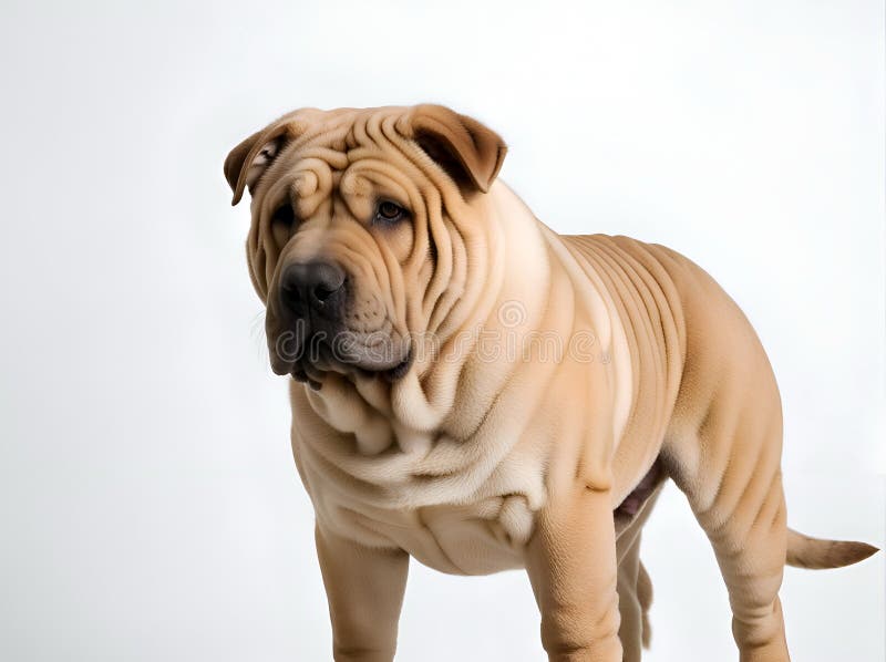 Chinese Shar-pei Dog Isolated on White Background Photo Stock ...