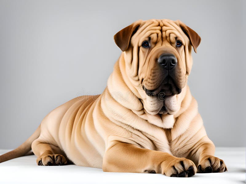 Portrait of the Chinese Shar Pei Dog Stock Illustration - Illustration ...