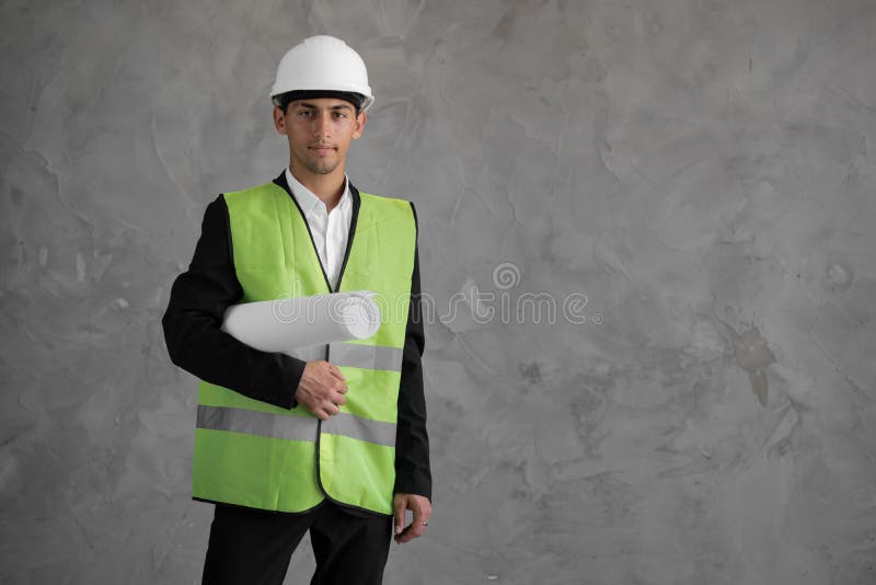 Portrait of Civil Architect Studying Floor Plan, Serious Civil Engineer ...