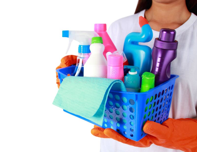 Portrait of Cleaning Equipment Isolated Over White Background Stock ...