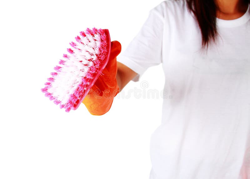 Portrait of Cleaning Equipment Isolated Over White Background Stock ...