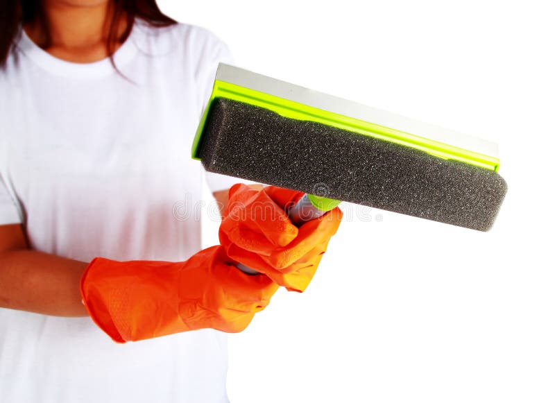 Portrait of Cleaning Equipment Isolated Over White Background Stock ...
