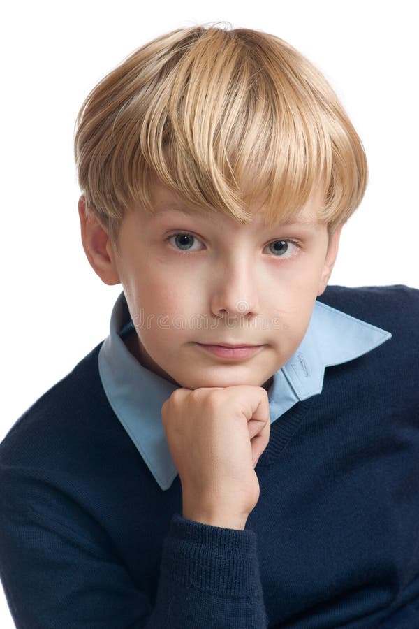 Portrait of clever boy. stock photo. Image of male, clothing - 6927694