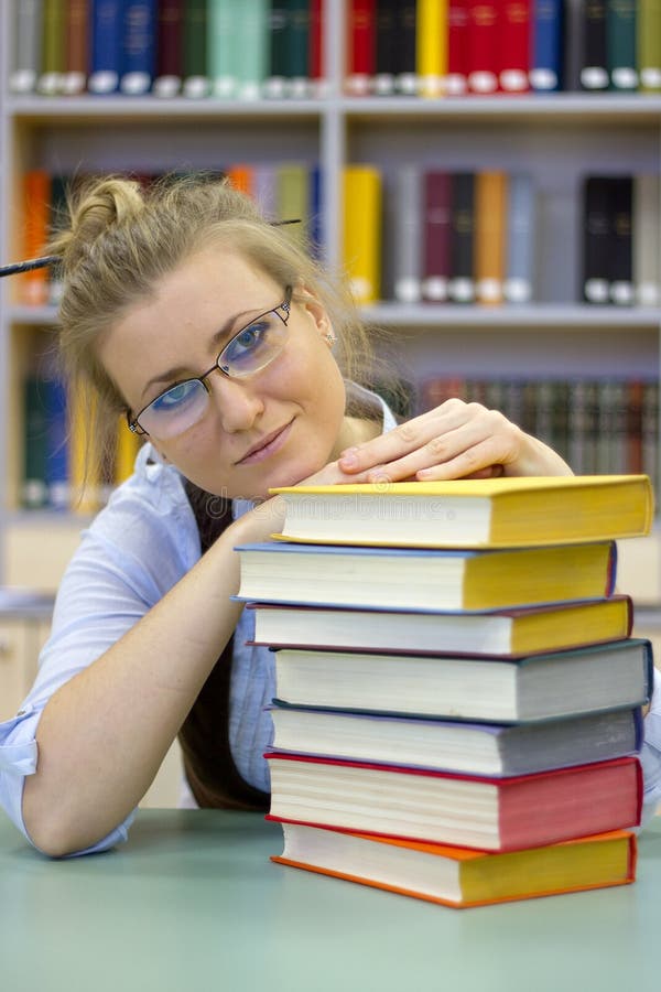 Portrait of Clever Student with Open Book Reading Stock Image - Image ...