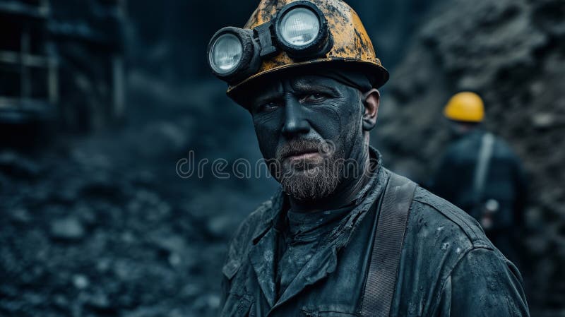 Portrait of a Coal Mine Worker after a Hard Day at Work Stock ...