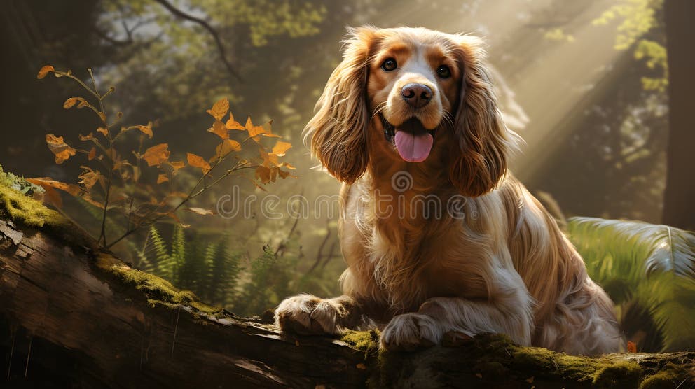 Portrait of a Cocker Spaniel in a Natural Setting - AI Generated Stock ...