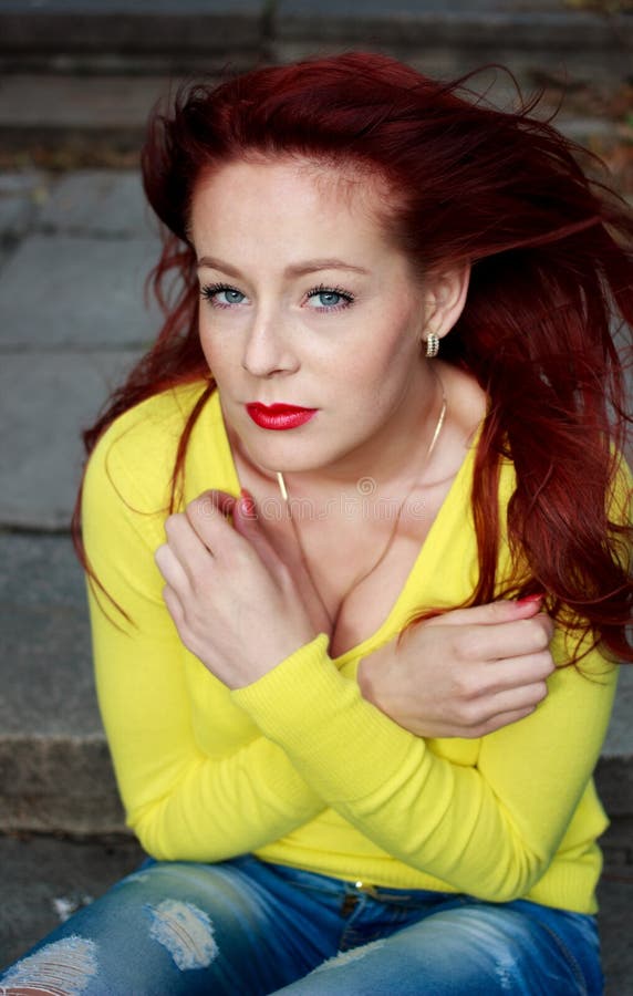 Portrait of a Cold Woman Outdoor Stock Photo - Image of female ...