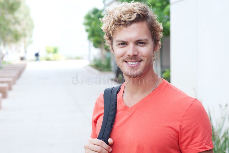 Portrait of a College Student Stock Photo - Image of backpack ...