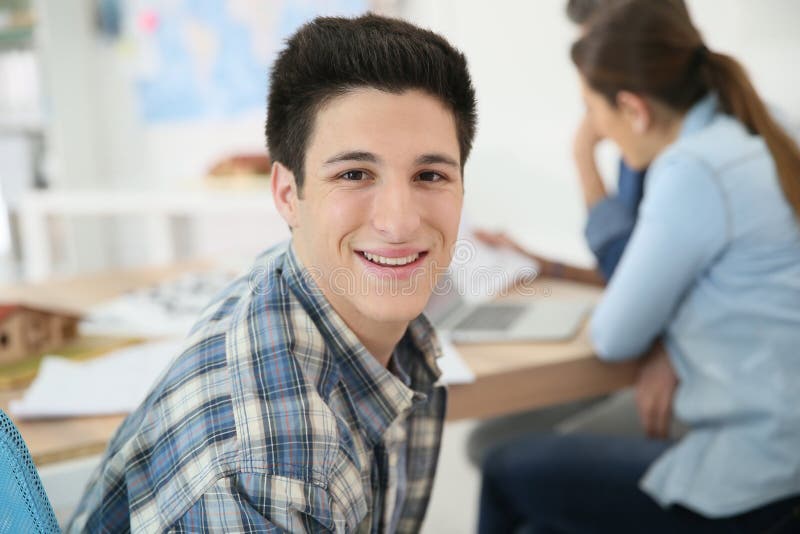 Portrait of College Student Attending Class Stock Image - Image of ...