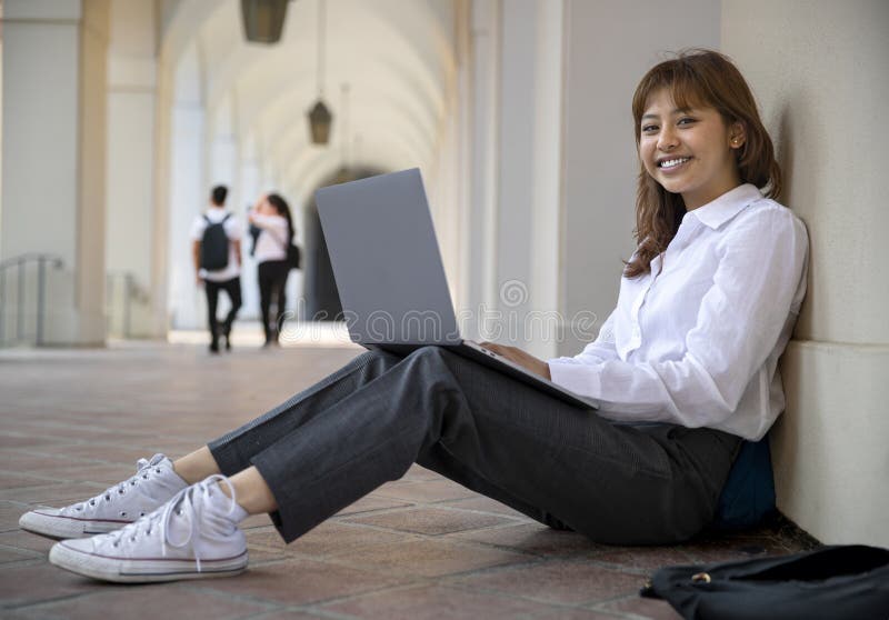 Portrait of a College Student Enjoying Campus Life, Studying and ...