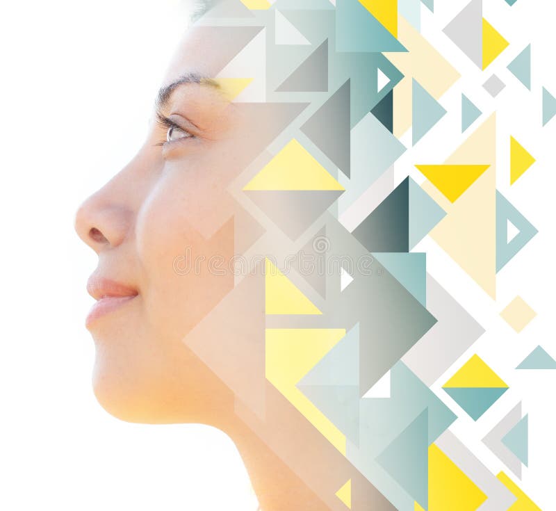 Portrait Combined with a Digital Illustration Stock Photo - Image of ...