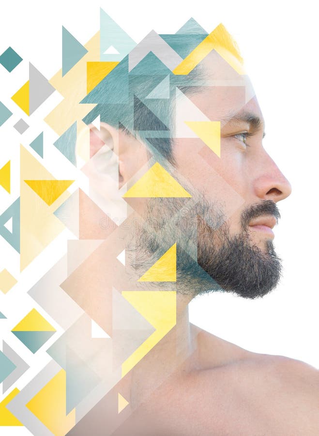 Portrait Combined with a Digital Illustration Stock Image - Image of ...