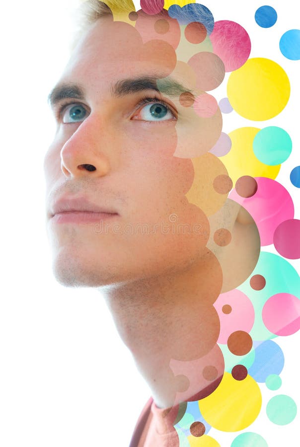 Portrait Combined with a Digital Illustration Stock Photo - Image of ...