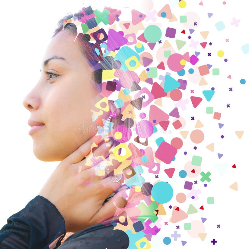 Portrait Combined with a Digital Illustration Stock Photo - Image of ...