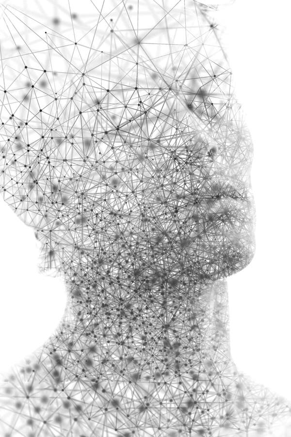 Portrait Combined with a Digital Illustration Stock Image - Image of ...