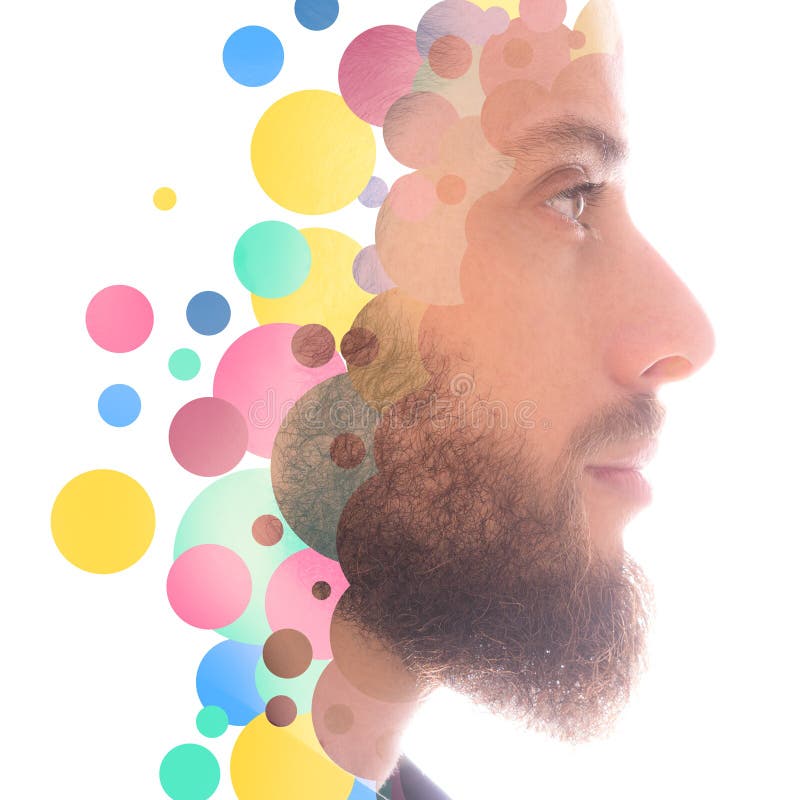 Portrait Combined with a Digital Illustration Stock Image - Image of ...