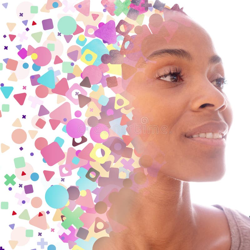 Portrait Combined with a Digital Illustration Stock Image - Image of ...