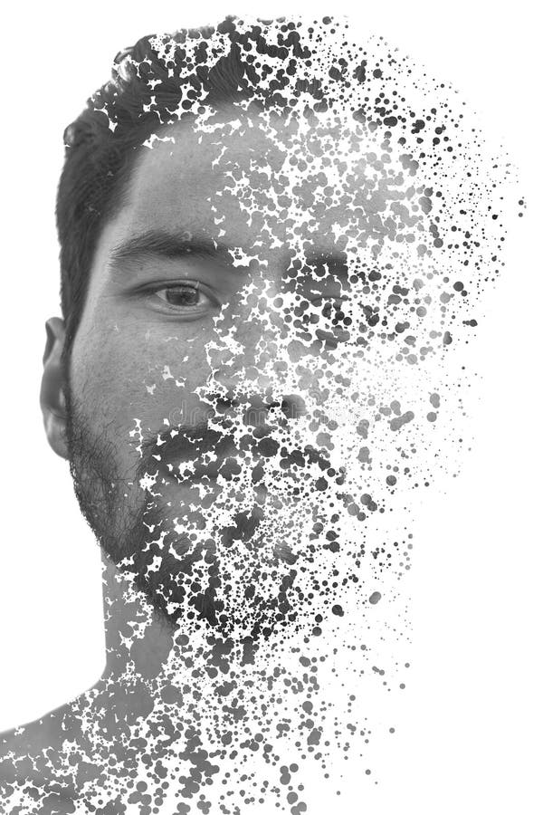 Portrait Combined with a Digital Illustration Stock Photo - Image of ...