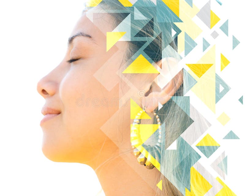 Portrait Combined with a Digital Illustration Stock Photo - Image of ...