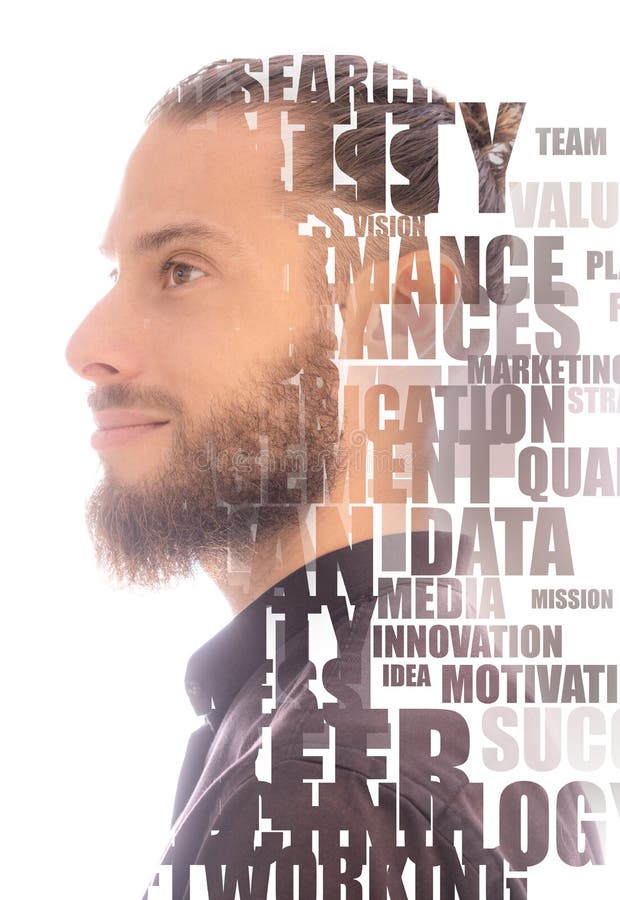 A Portrait Combined with a Digital Illustration Stock Photo - Image of ...