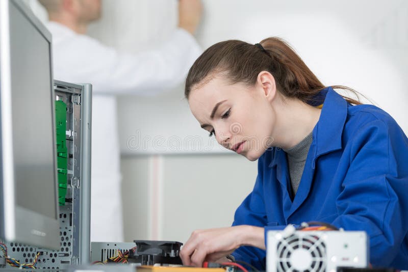 Technician Man Repairing Photocopy Machine Stock Photo - Image of ...