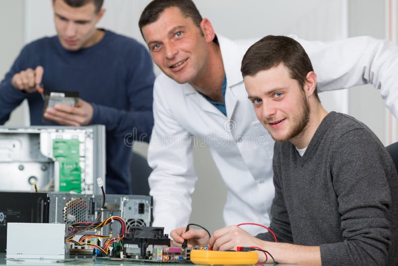 Portrait Computer Technician in Training Stock Image - Image of adult ...