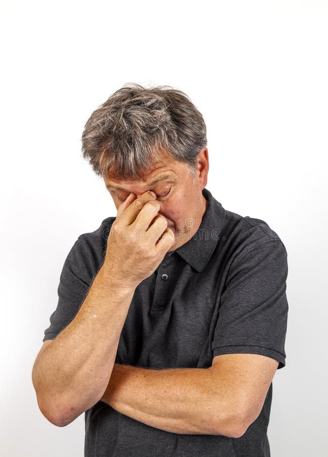 Portrait of Concentrated Handsome Man Stock Photo - Image of grey ...