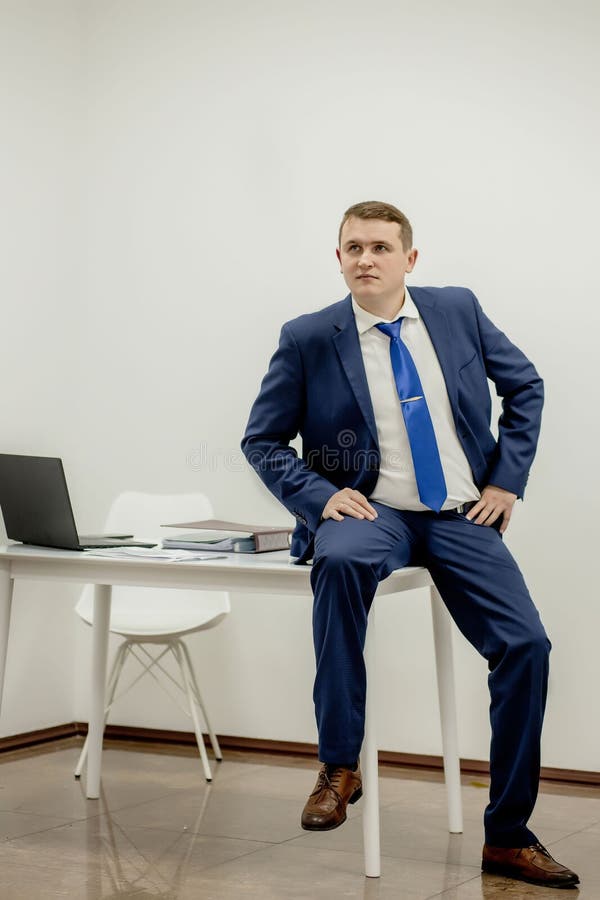 Portrait of Concentrated Lawyer Working at Workplace with Documents in ...