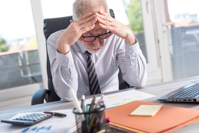 Portrait of Concerned Businessman Stock Image - Image of frustration ...