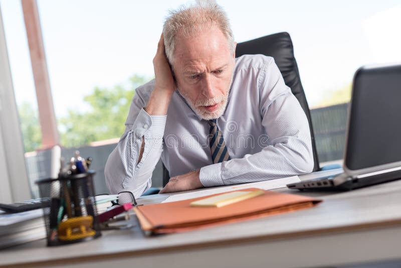 Portrait of Concerned Businessman Stock Image - Image of frustration ...