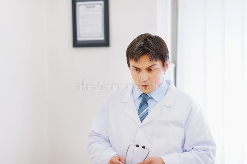 Authoritative Businessman Straightening Eyeglasses Stock Image - Image ...