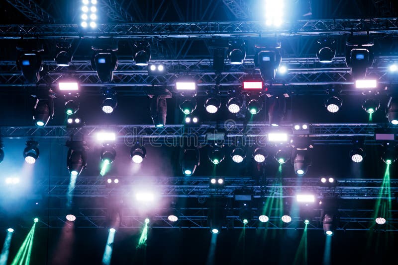 Portrait of Concert Lights on Music Stage Stock Photo - Image of light ...