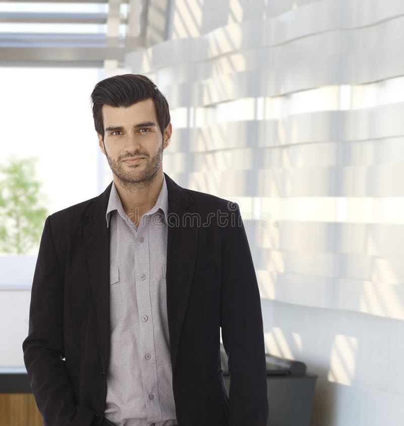 Portrait of Confident Businessman at Office Stock Photo - Image of ...