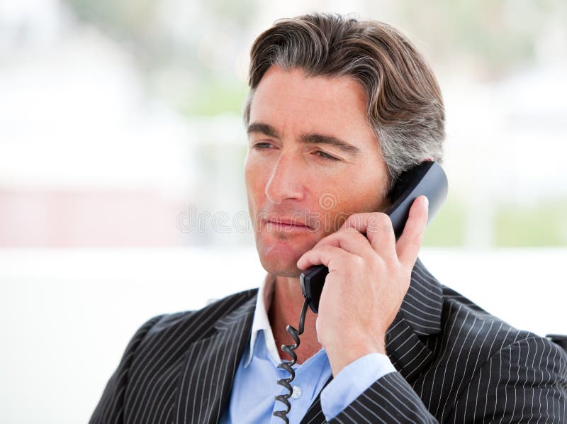 Portrait of a Confident Businessman on Phone Stock Photo - Image of ...