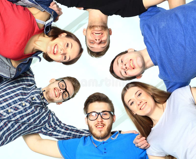 Confident College Students Standing Together in Classroom Stock Image ...
