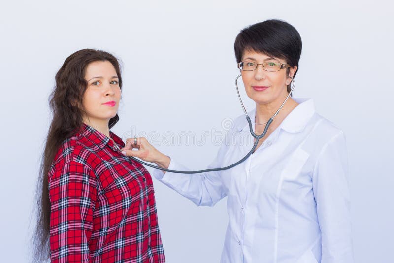 Portrait of Confident Doctor Checking Heartbeat of Patient Stock Image ...
