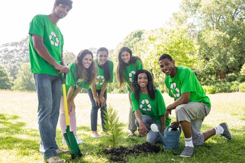 Portrait of Confident Environmentalists Stock Image - Image of bending ...