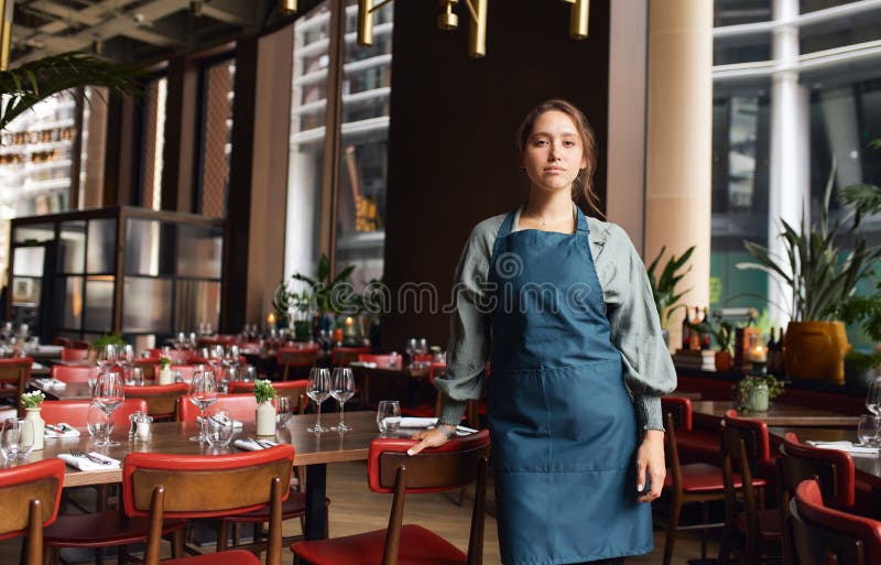 Portrait of Confident Female Restaurant Owner Stock Image - Image of ...