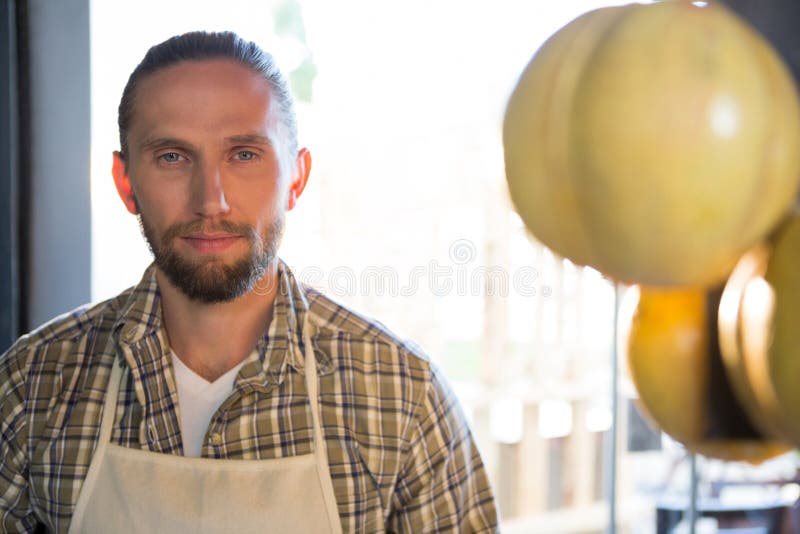 Portrait of Confident Male Staff Stock Image - Image of caucasian ...