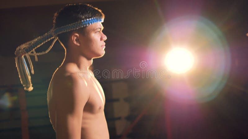Portrait of Confident Man Fighter Going To the Boxing Ring. 4K. Stock ...
