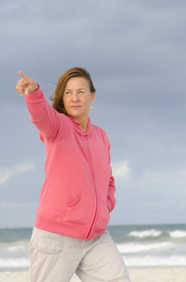 401 Relaxed Confident Mature Woman Beach Stock Photos - Free & Royalty ...